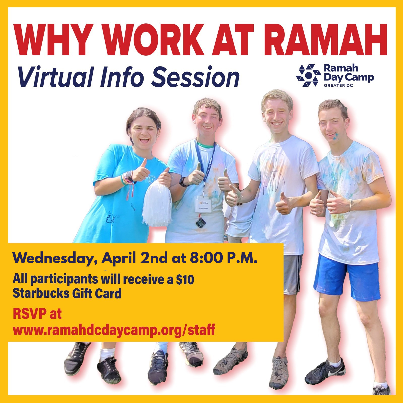 April 2nd staff info session Flyer - Ramah Day Camp